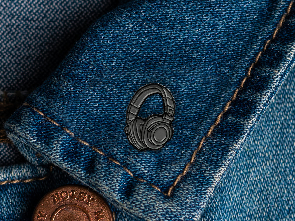 Headphones Enamel Pin Badge – Attack Magazine